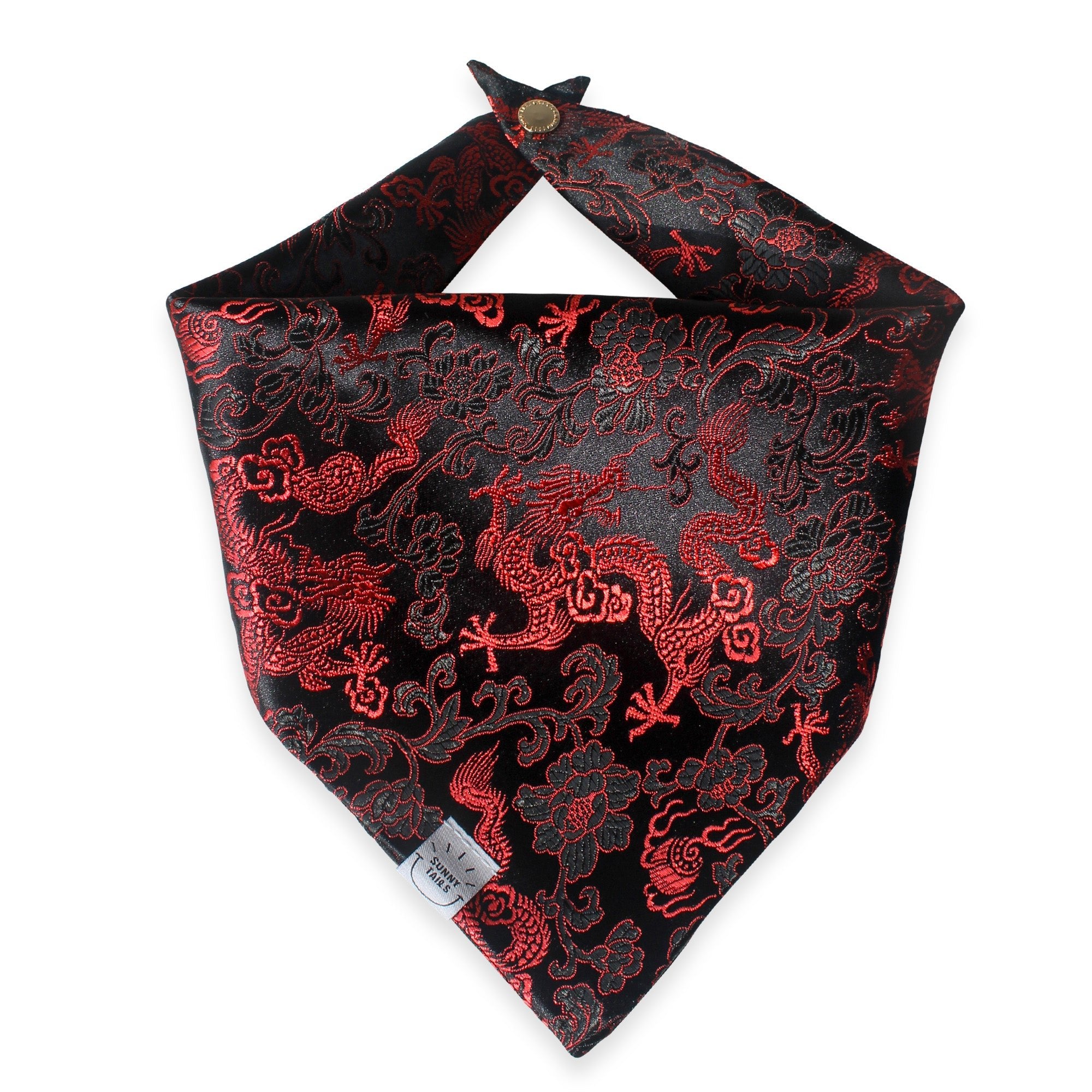 Year of the Dragon Brocade Dog Bandana Black | Chinese New Year Dog ...